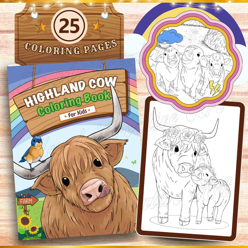 Highland Cow Coloring Pages | Cute and Fun Scottish Cows Activity ...