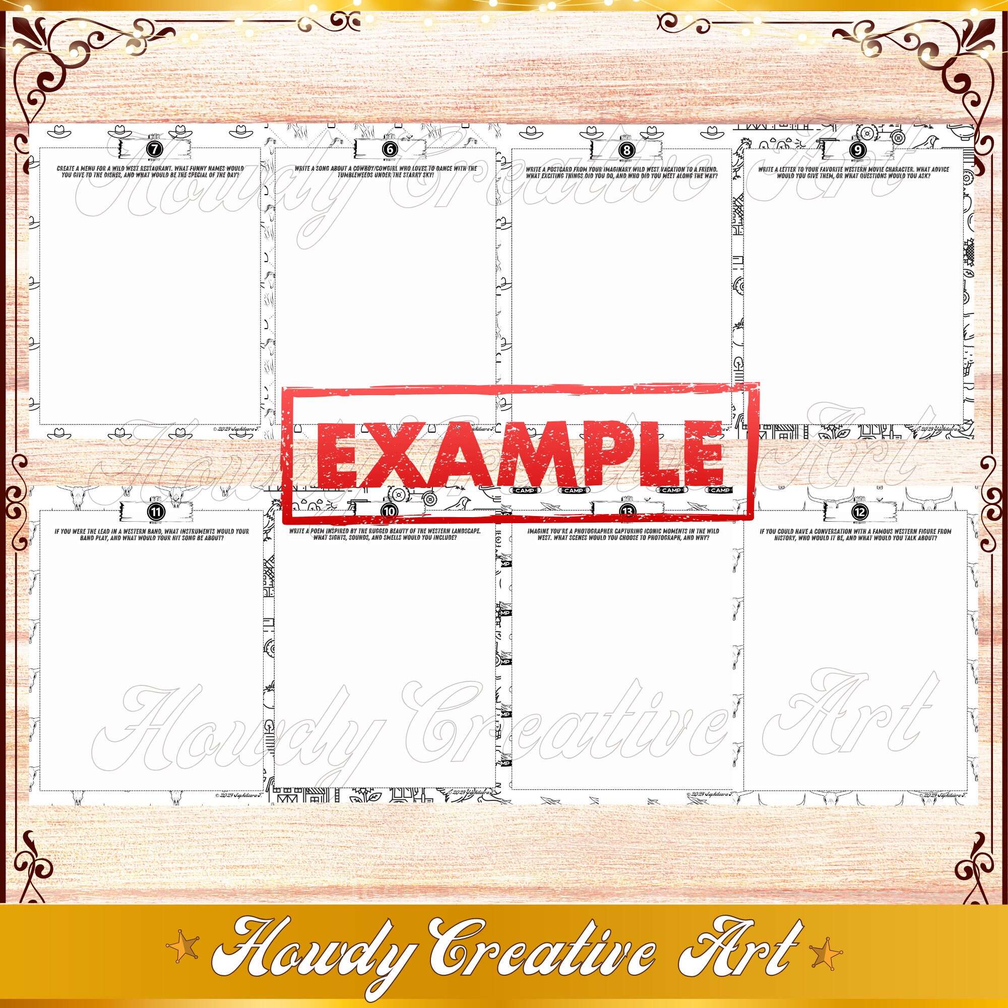 Printable Western Cowboy Creative Writing Prompts for Kids. Fun Wild ...