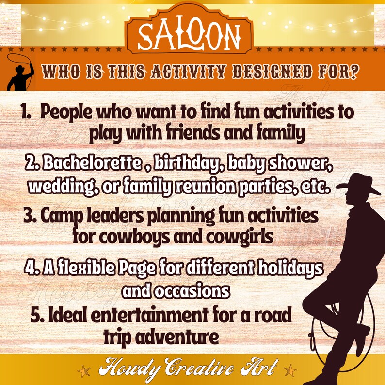 Western Cowboy Riddle Hunt Game: 60 Questions (printable PDF) - Etsy