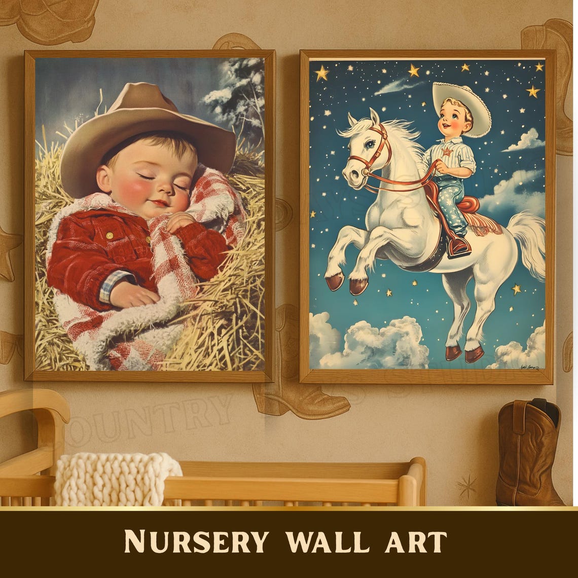 Vintage Printable Cowboy Kids Clipart | 1950s Retro Western Children ...