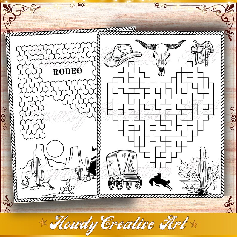 Printable Western Cowboy Maze Games | Fun Old West Activity Puzzle ...