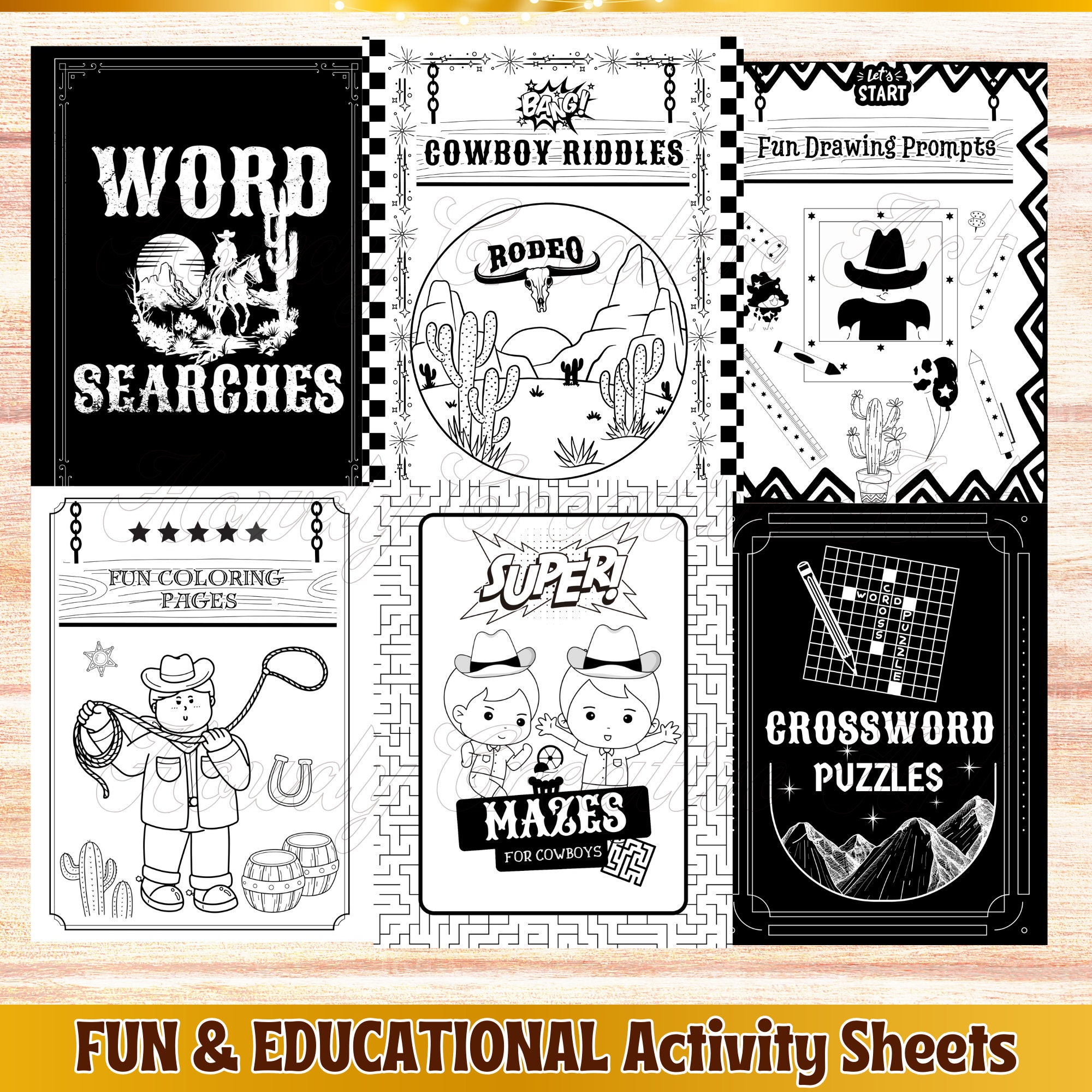 Western Activity Pages | Fun Cowboy Activity Word Games Puzzle ...