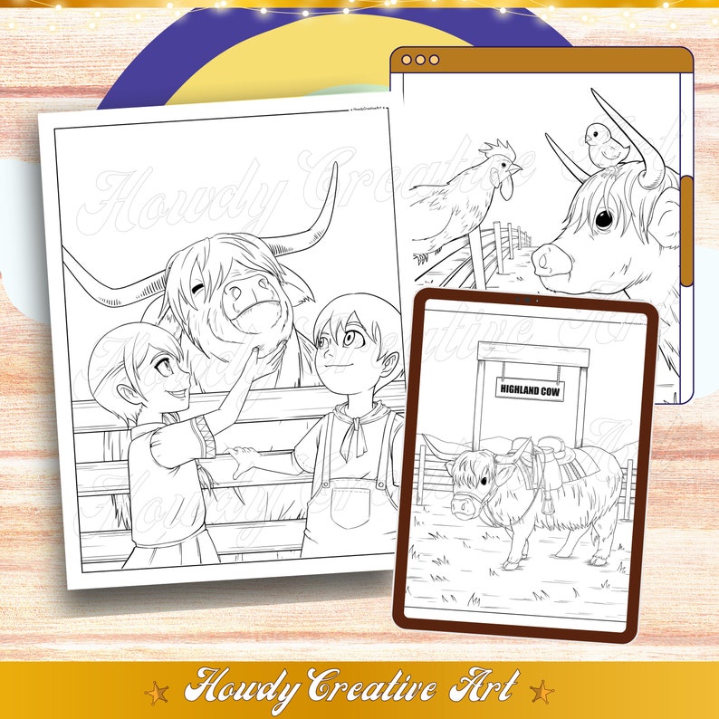 Highland Cow Coloring Pages | Cute Scottish Cows Activity Sheets for ...