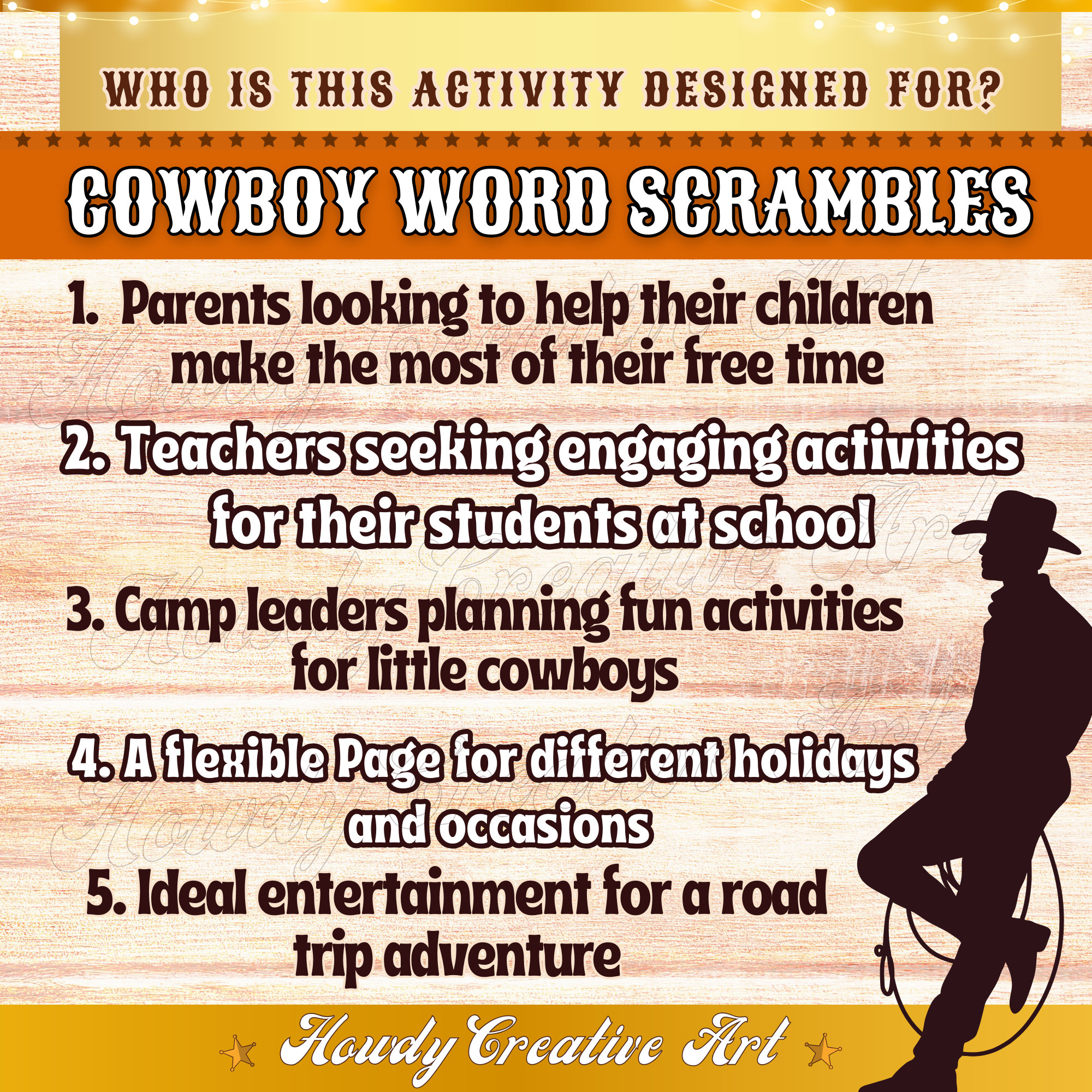 Printable Western Cowboy Word Scrambler Puzzles Game Worksheets Fun Old ...