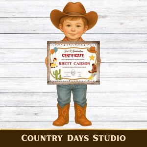 Editable Western Theme Pre-k Graduation Diploma | Cowboy Printable ...