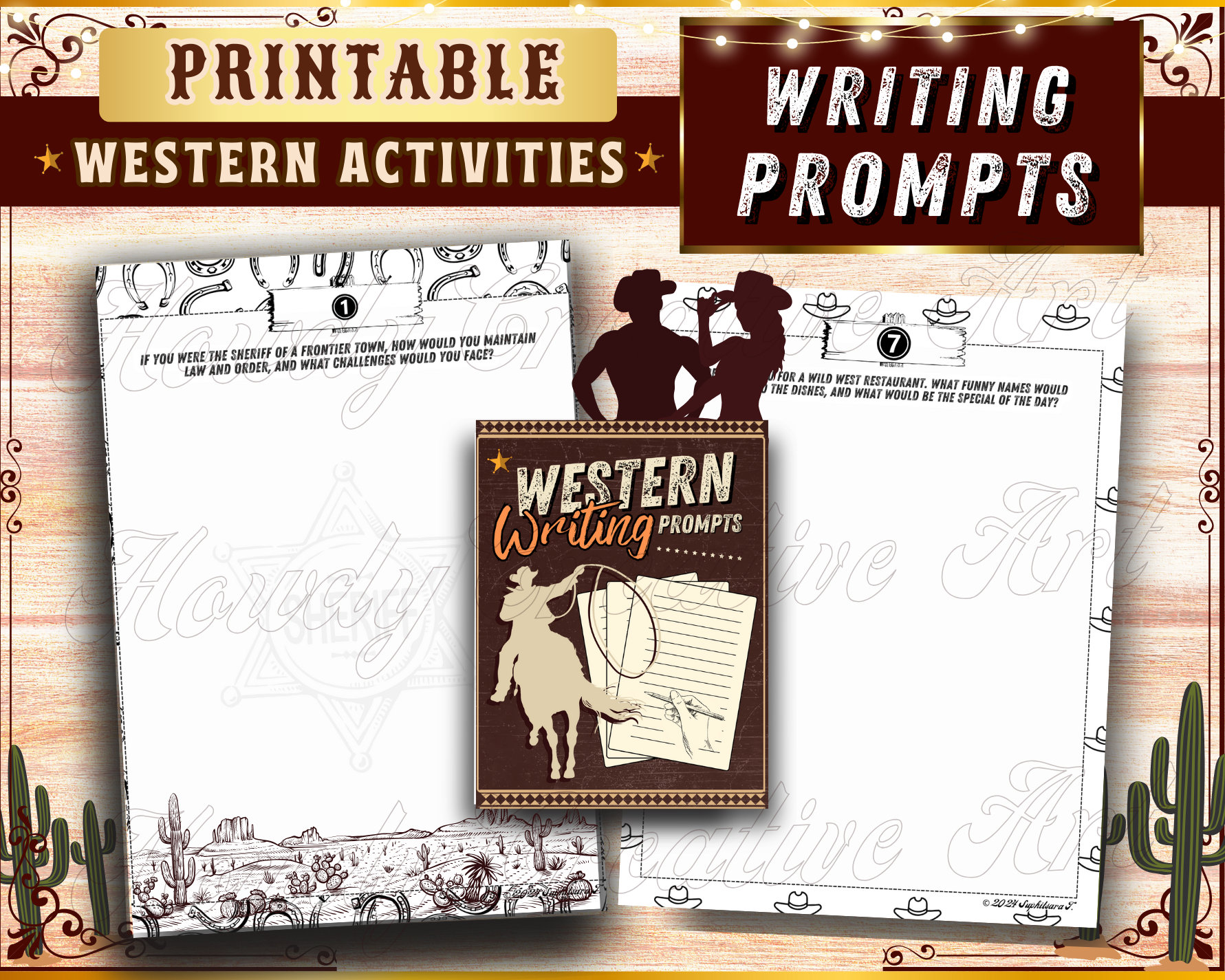 Printable Western Cowboy Creative Writing Prompts for Kids. Fun Wild ...