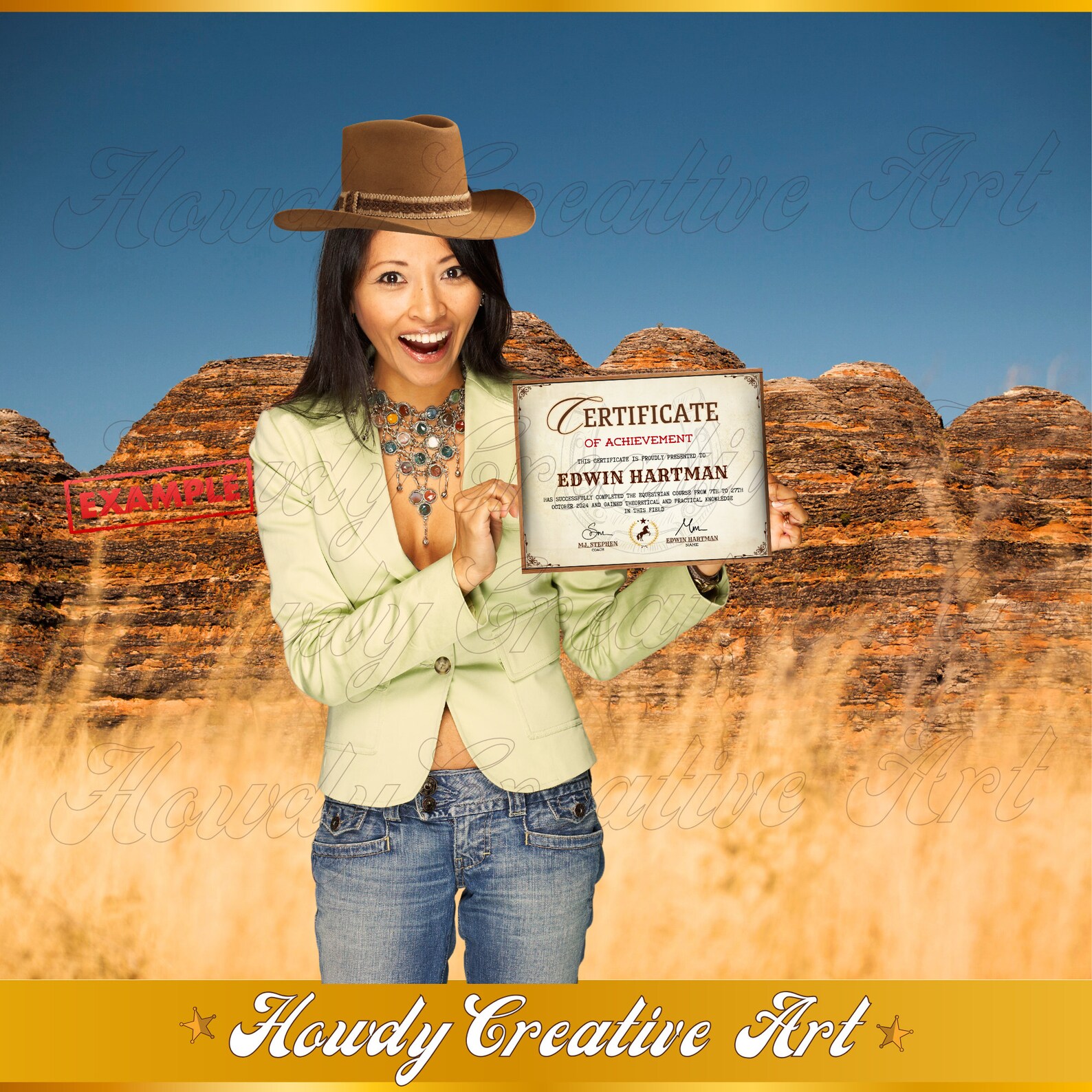 Editable Certificate of Achievement Western Themed | Personalized ...