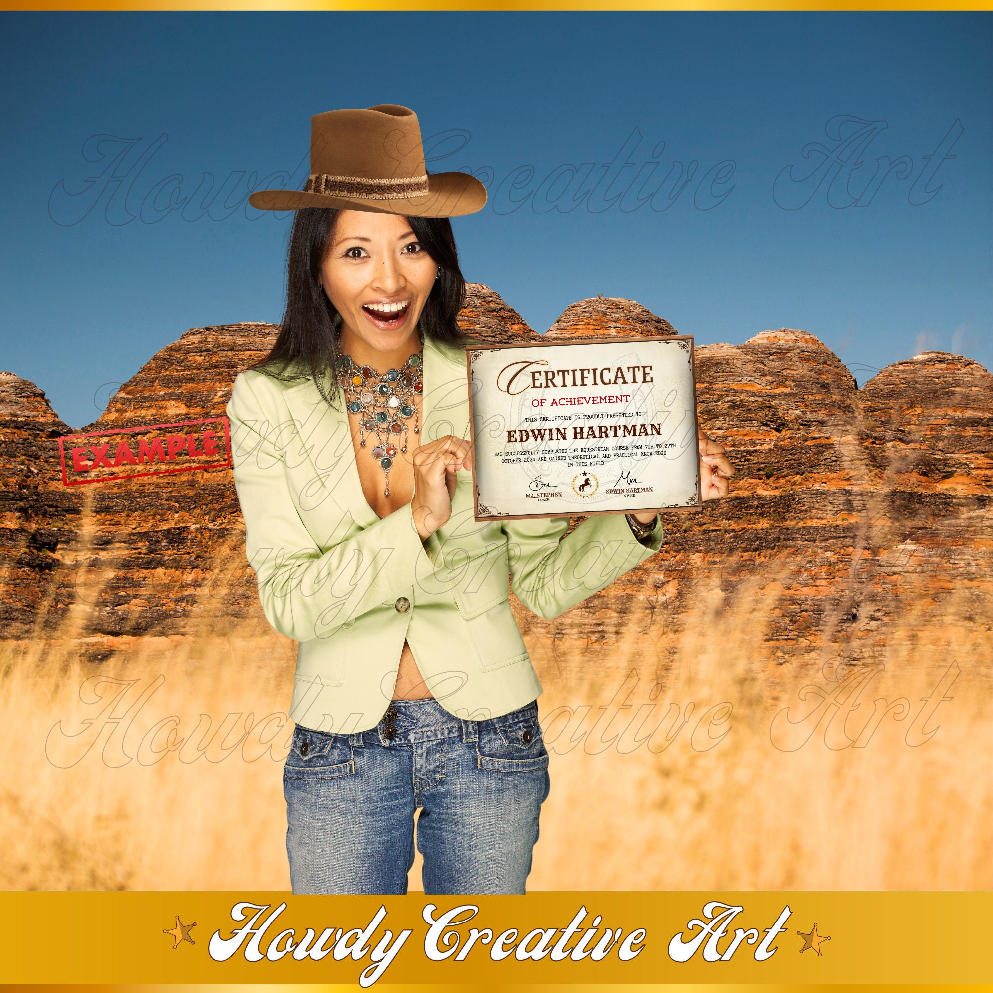 Editable Certificate of Achievement Western Themed | Personalized ...