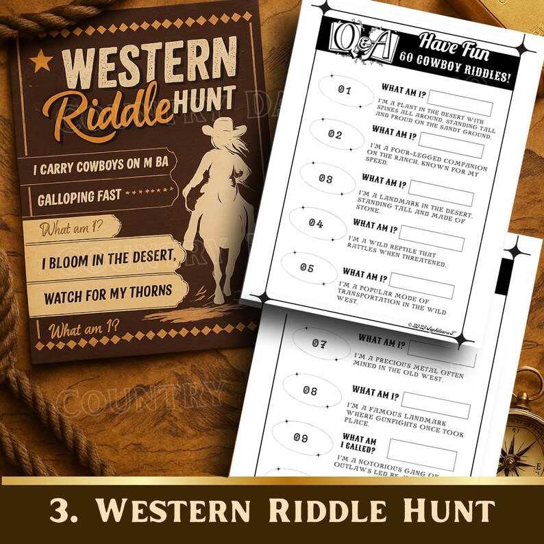 Western Scavenger Hunt Game | Printable Cowboy Scavenger Hunt | Wild ...