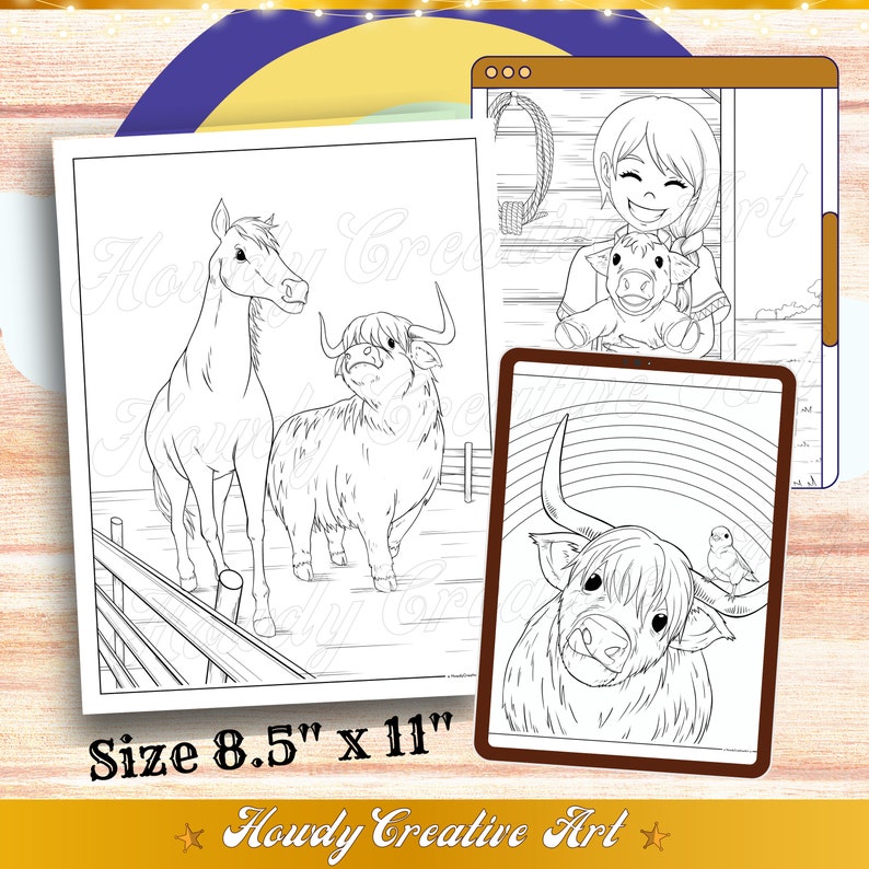 Highland Cow Coloring Pages Cute Scottish Cows Activity Sheets for Kids ...