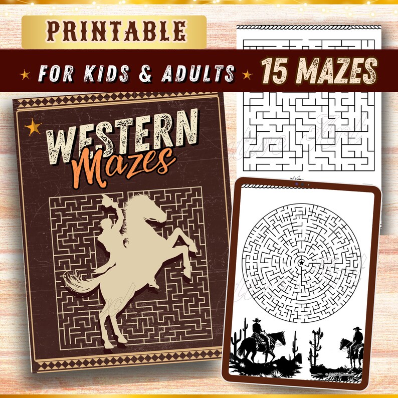 Printable Western Cowboy Maze Games | Fun Old West Activity Puzzle ...