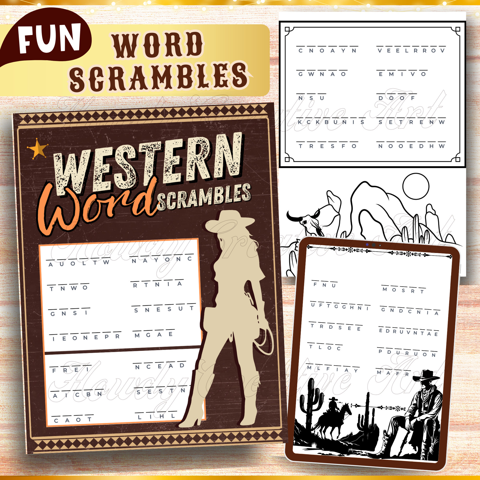 Western Word Game | Fun Cowboy Country Theme Activity Sheets | Wild ...