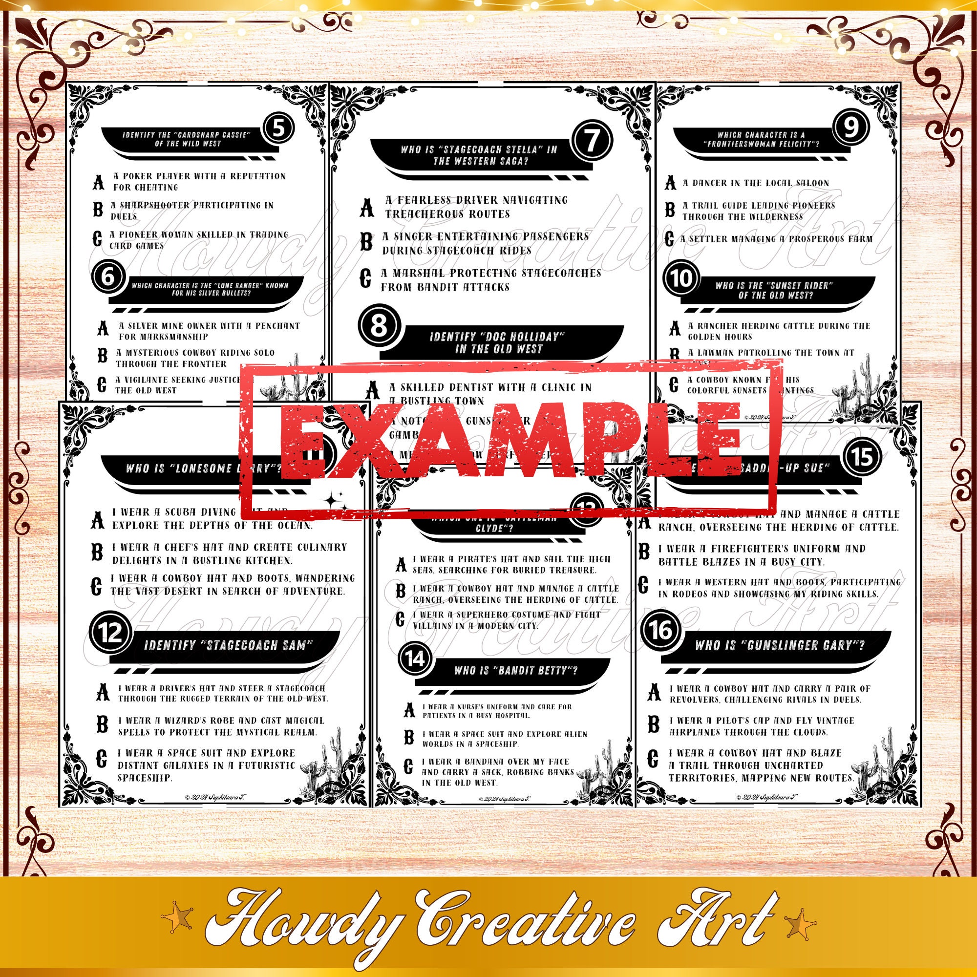 Printable Cowboy Games | Guest Who Game | Fun and Educational Quiz ...