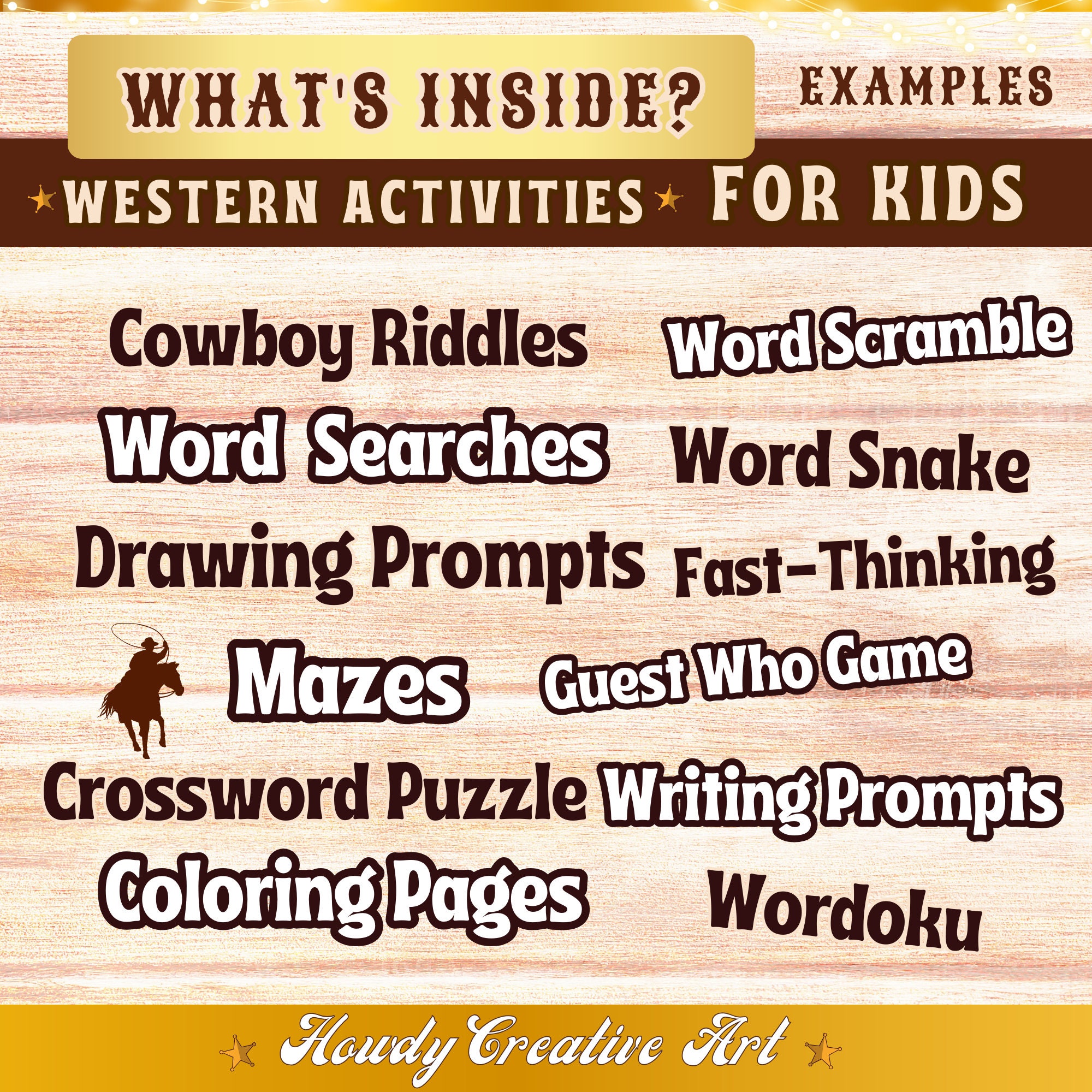 Printable Cowgirl Activity Pages for Kids Fun Western Cowboy Activity ...
