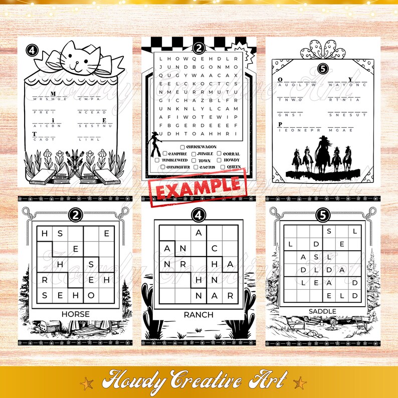 Printable Cowgirl Activity Pages for Kids Fun Western Cowboy Activity ...