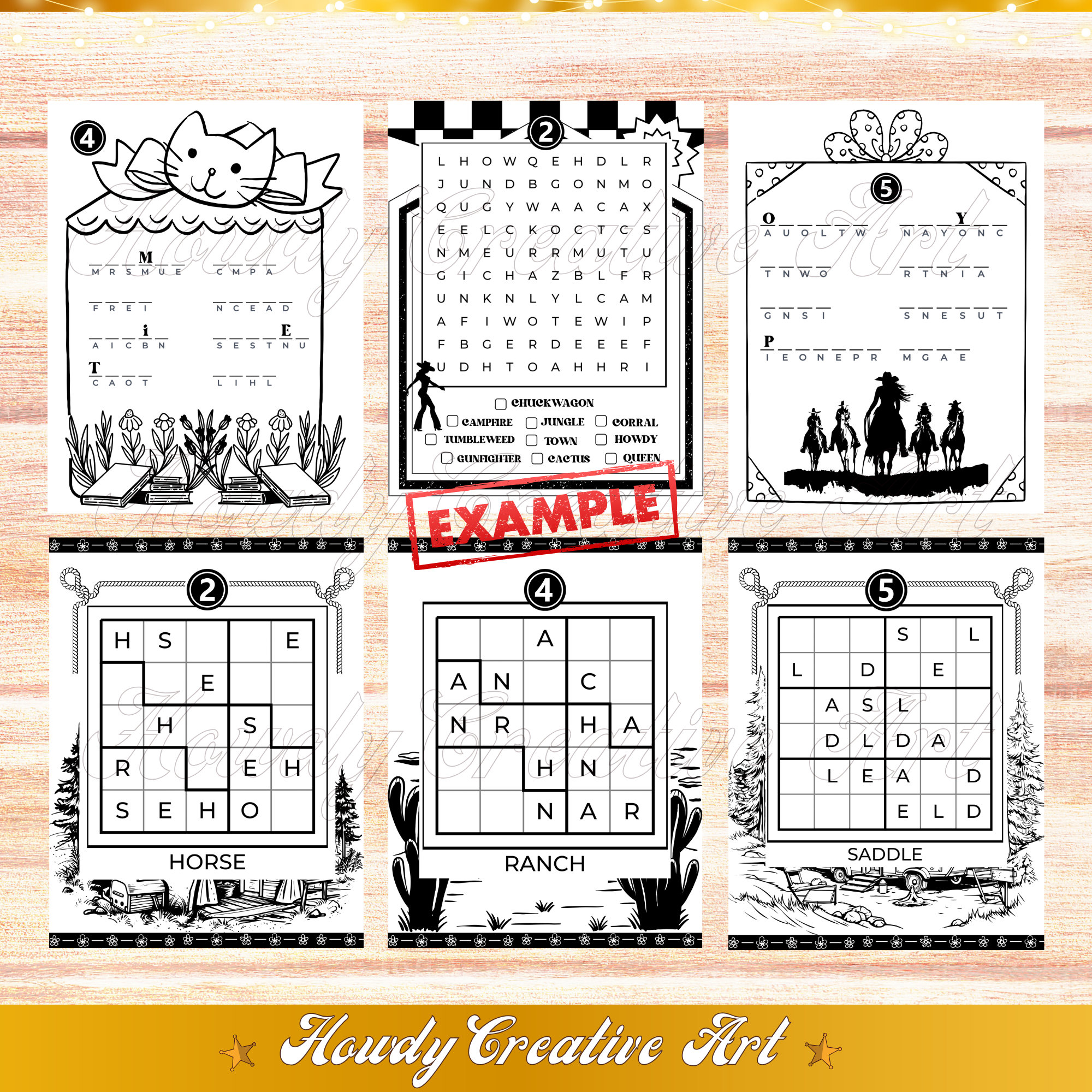 Printable Cowgirl Activity Pages for Kids Fun Western Cowboy Activity ...