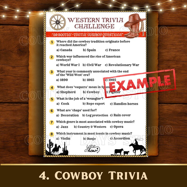 Western Scavenger Hunt Game | Printable Cowboy Scavenger Hunt | Wild ...