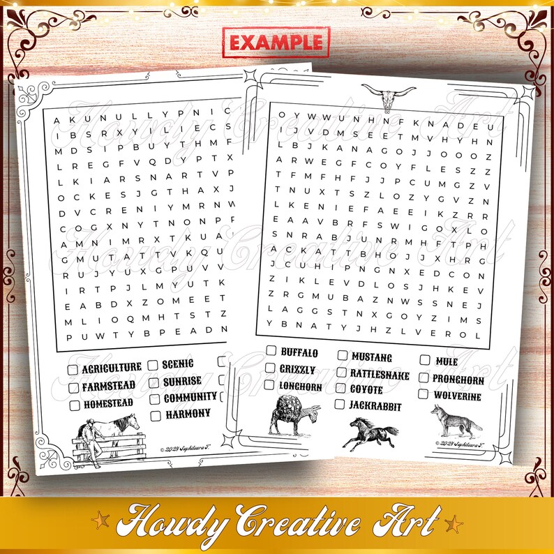 Western Word Game | Fun Cowboy Country Theme Activity Sheets | Wild ...