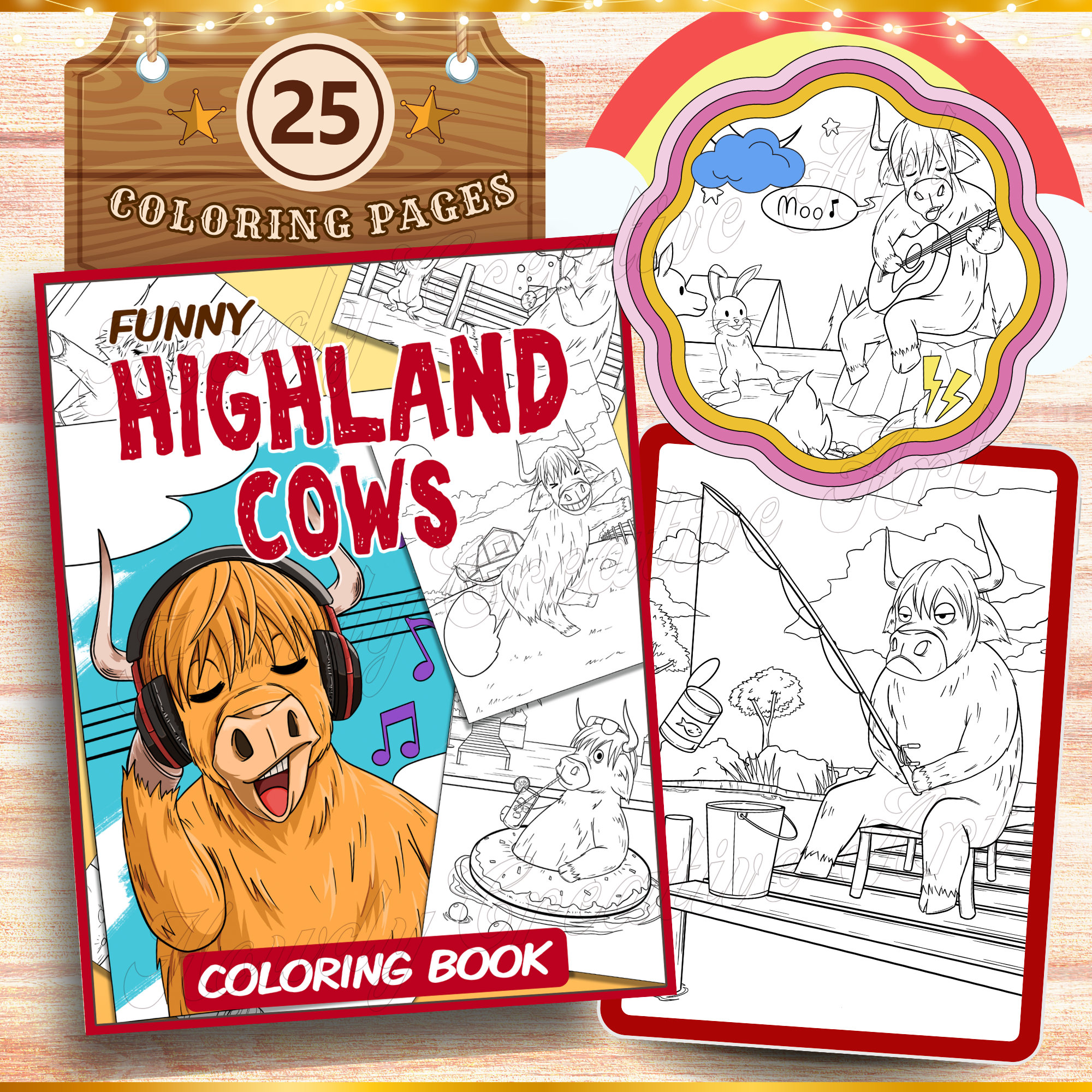 Highland Cow Coloring Pages Cute and Fun Scottish Cows Activity ...