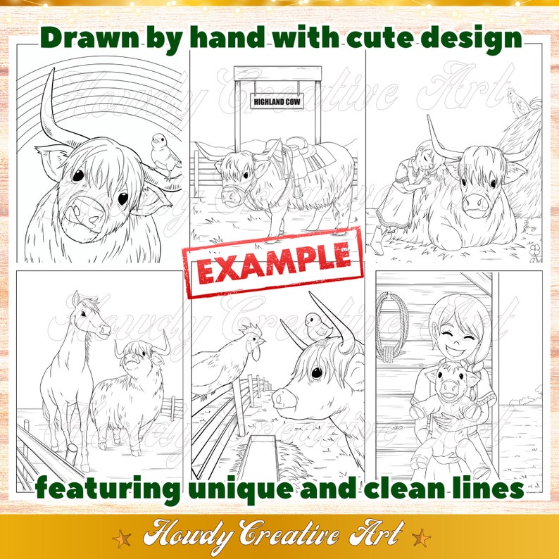 Highland Cow Coloring Pages | Cute Scottish Cows Activity Sheets for ...