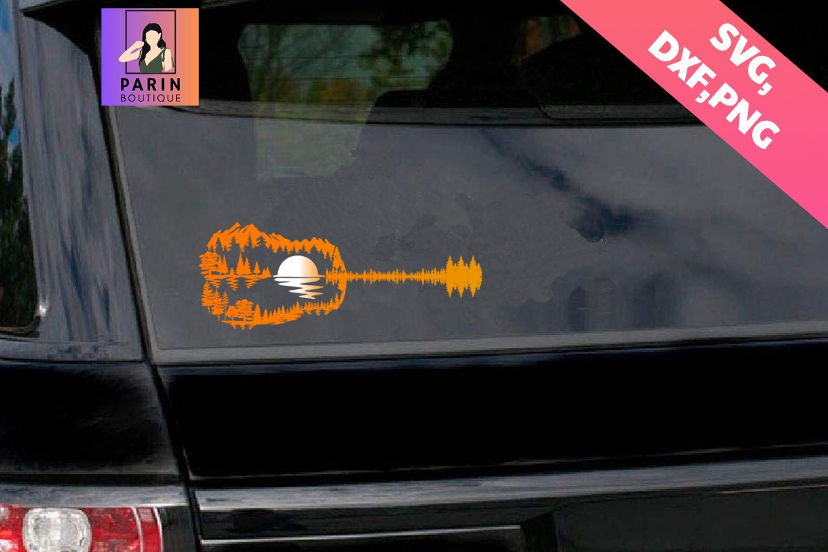 Guitar Lake Shadow Svg, Love Guitar Musician, Beautiful Guitar Lake ...