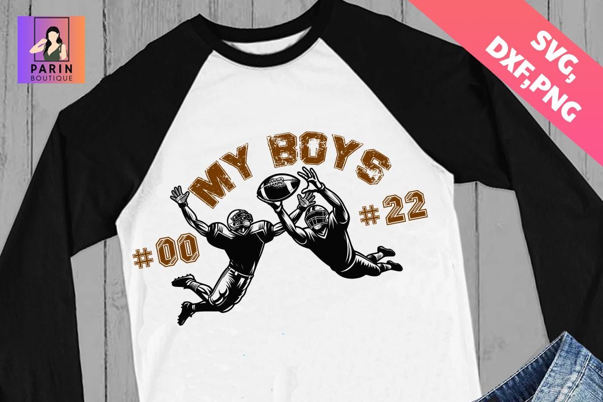 Two Football Players Season Svg Png,football Player Svg,my Boys Svg ...