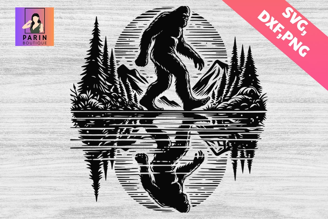 Bigfoot Shadow Svg,sasquatch Svg,retro Sunset Svg Png,bigfoot Svg ...