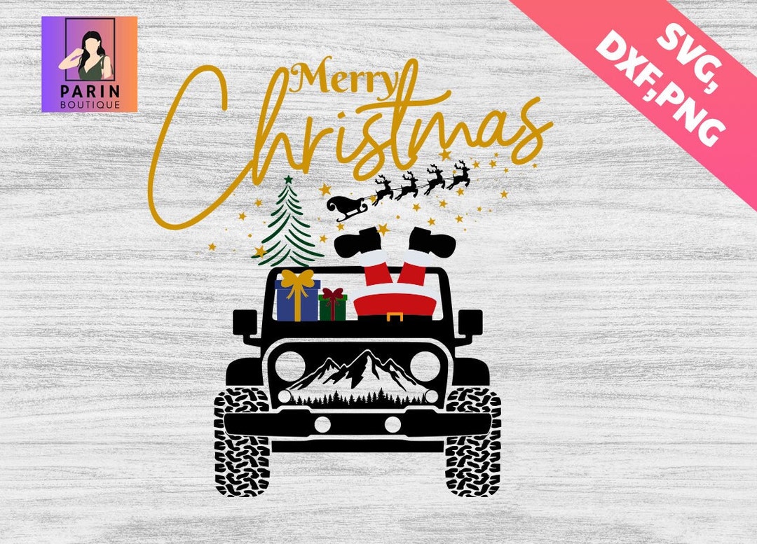 Merry Christmas Car Design Svg, Christmas 4x4 off Road Svg, Christmas ...