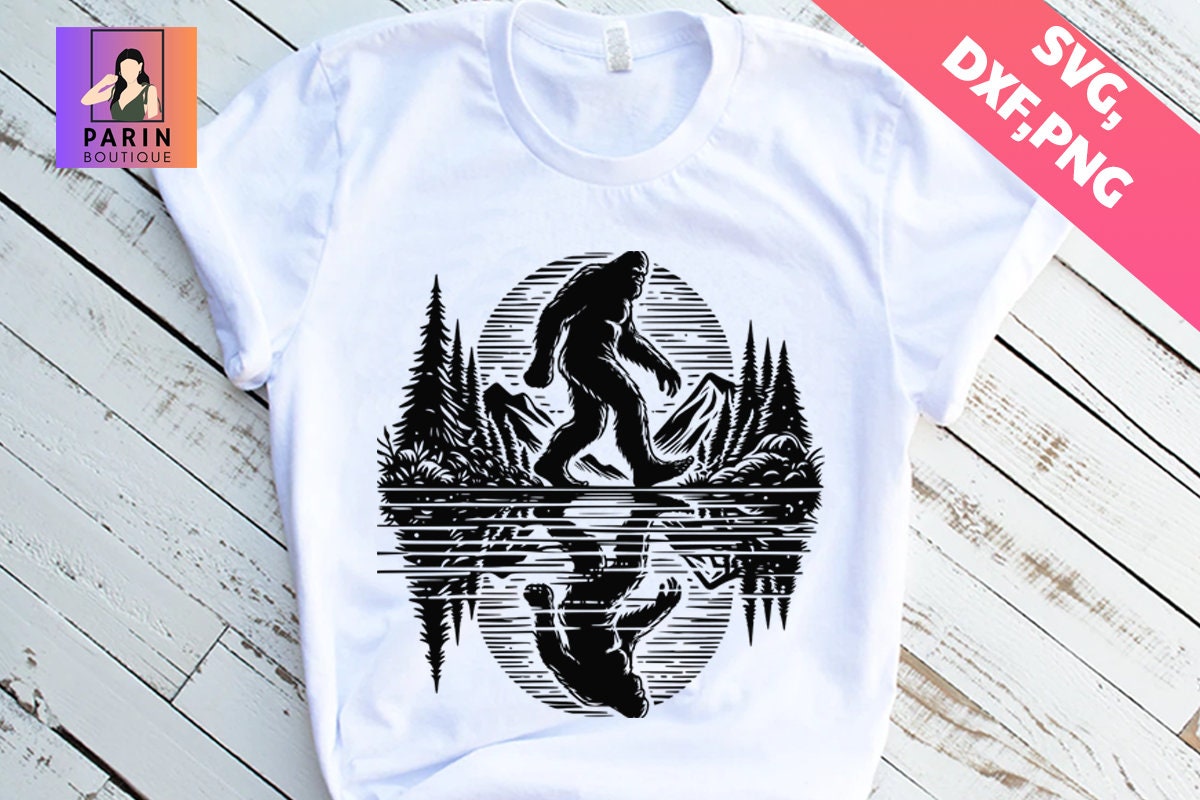Bigfoot Shadow Svg,sasquatch Svg,retro Sunset Svg Png,bigfoot Svg ...