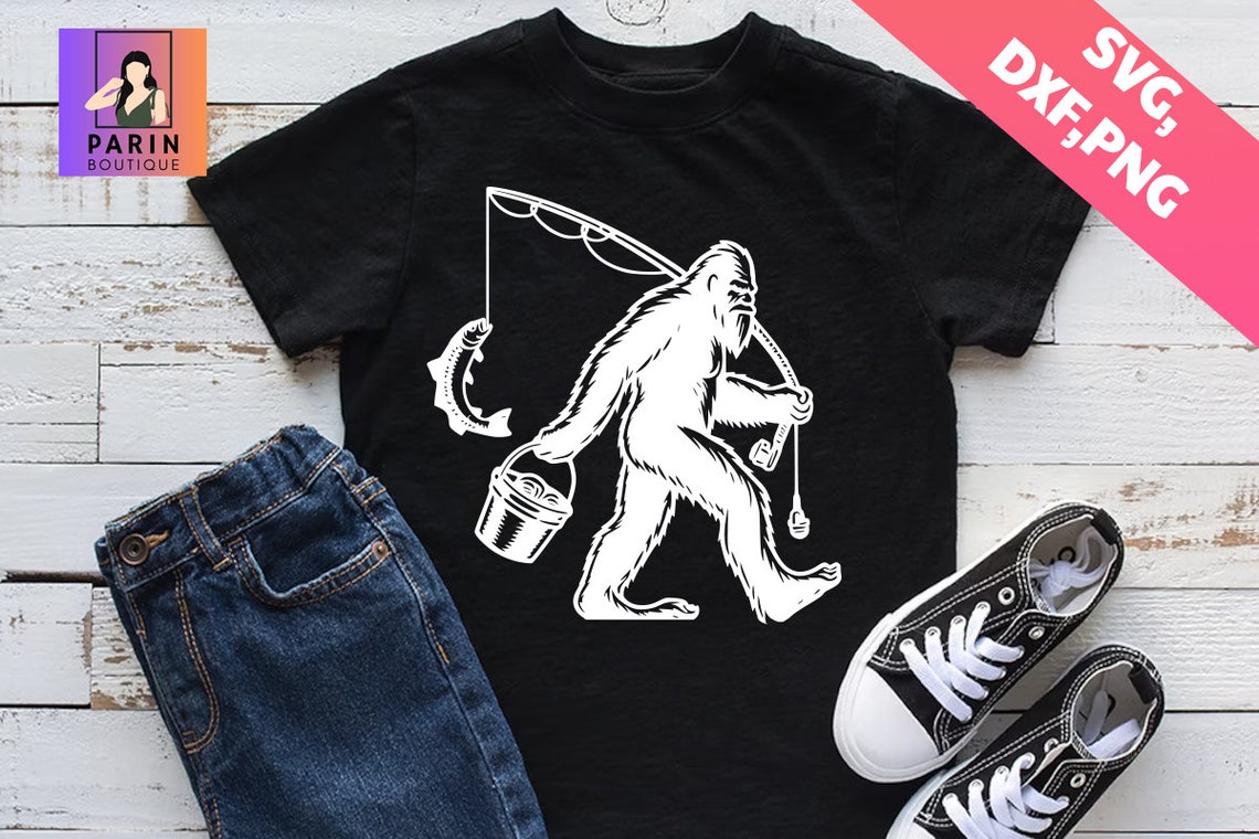 Bigfoot Fishing Svg,funny Bigfoot Svg,big Foot Svg,fish Hook Svg,sasquatch Svg,bigfoot Clipart ...