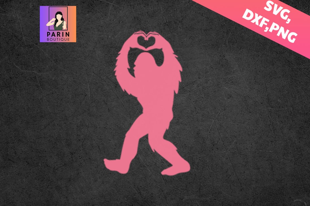 Bigfoot Heart Svg, Valentine Bigfoot Svg, Valentine's Day Sublimation ...