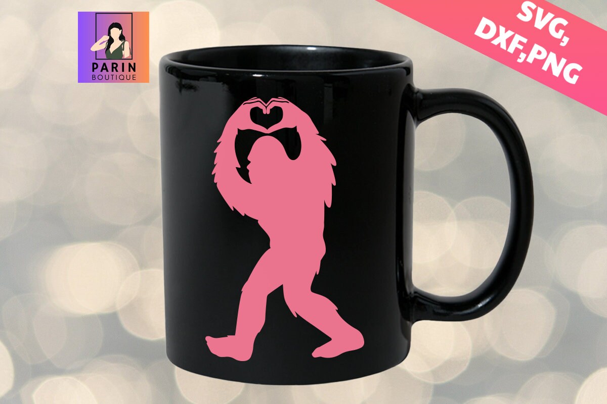 Bigfoot Heart Svg, Valentine Bigfoot Svg, Valentine's Day Sublimation ...