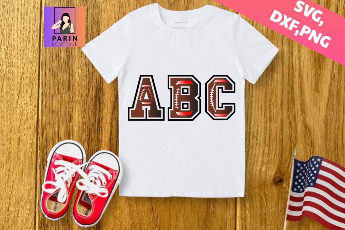 Football Alphabet and Numbers SVG File Separate Folder Designs A-Z and ...