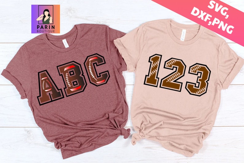 Football Alphabet and Numbers SVG File Separate Folder Designs A-Z and ...