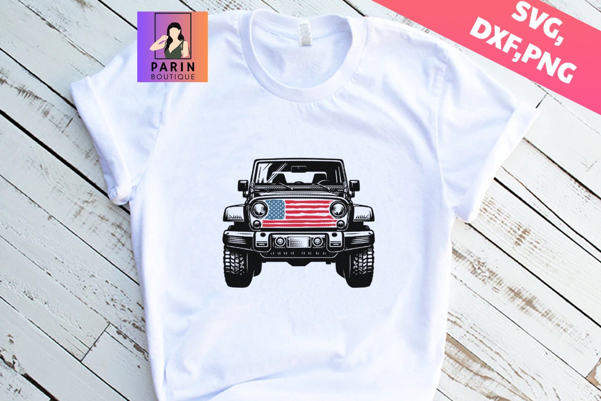 American Offroad Us Flag Svg Png,summer Svg,car Offroad Forest Svg,tree ...