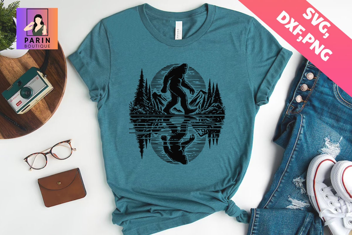 Bigfoot Shadow Svg,sasquatch Svg,retro Sunset Svg Png,bigfoot Svg ...