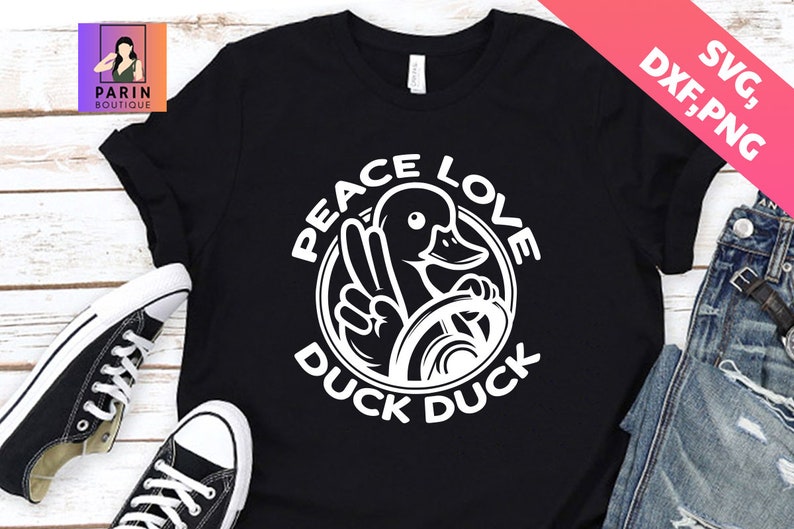 Peace Love Duck Svg Png, Cute Duck Svg, Smile Duck,duck Svg,cute Duck ...