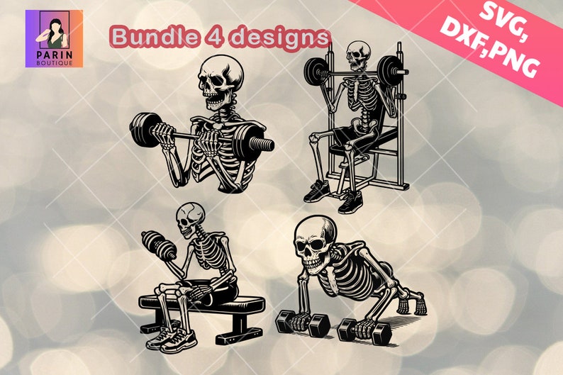 Funny Workout Weightlifter Skeleton Bundle Svg Png,gym Svg,fitness Svg ...