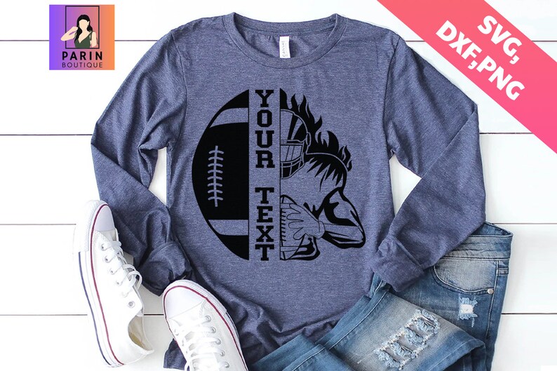 Half Football Half Player Svg, Player of the Game Svg, Football Name ...