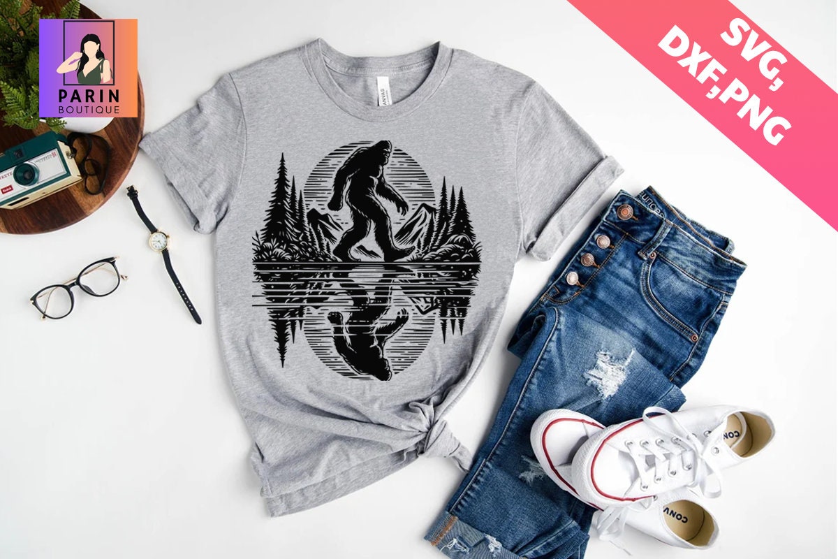 Bigfoot Shadow Svg,sasquatch Svg,retro Sunset Svg Png,bigfoot Svg ...