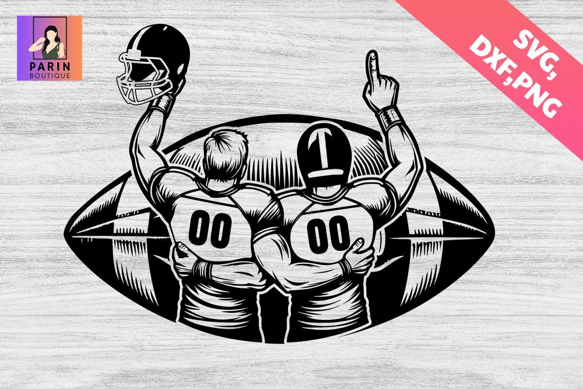 Customized Football Player Numbers Svg Png, Two Football Players Season ...