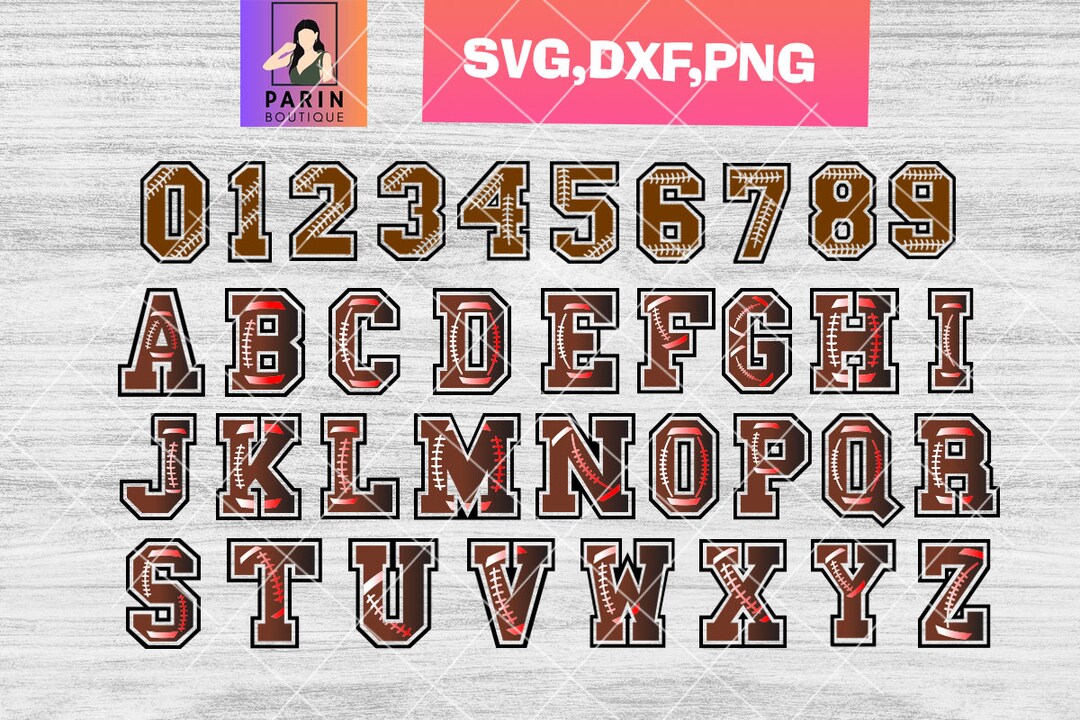 Football Alphabet and Numbers SVG File Separate Folder Designs A-Z and ...