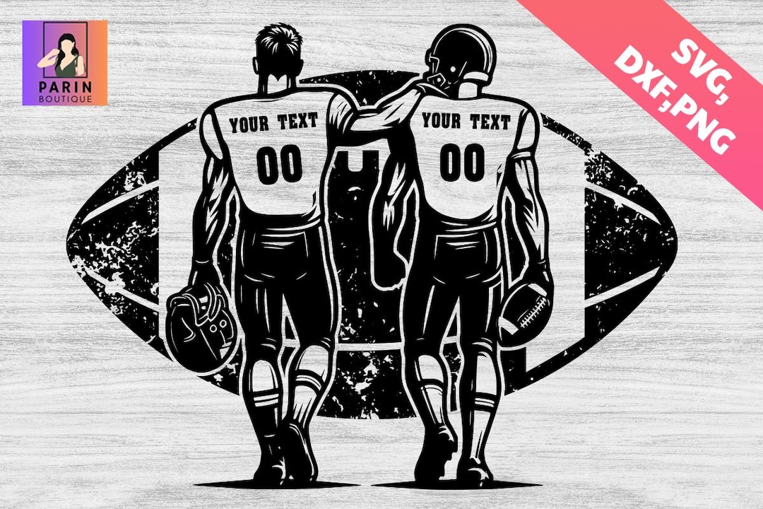 Customized Football Player Numbers Svg Png, Two Football Players Season ...