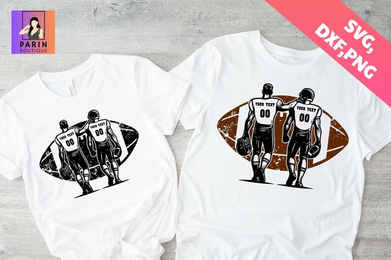 Customized Football Player Numbers Svg Png, Two Football Players Season ...