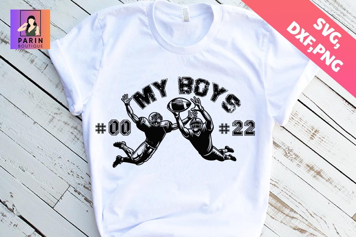 Two Football Players Season Svg Png,football Player Svg,my Boys Svg ...