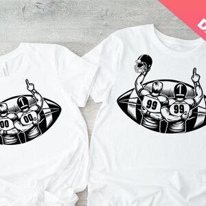 Customized Football Player Numbers Svg Png, Two Football Players Season ...