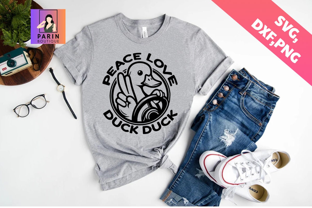 Peace Love Duck Svg Png, Cute Duck Svg, Smile Duck,duck Svg,cute Duck ...