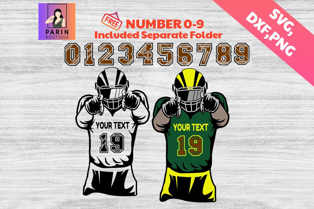 Customized Football Player Svg,free Number Svg,football Player,football ...