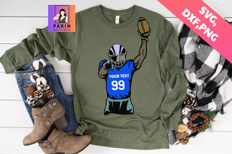 Customized Football Player Svg, Football Player Svg, Football Season ...