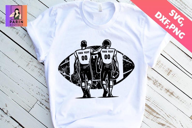 Customized Football Player Numbers Svg Png, Two Football Players Season ...